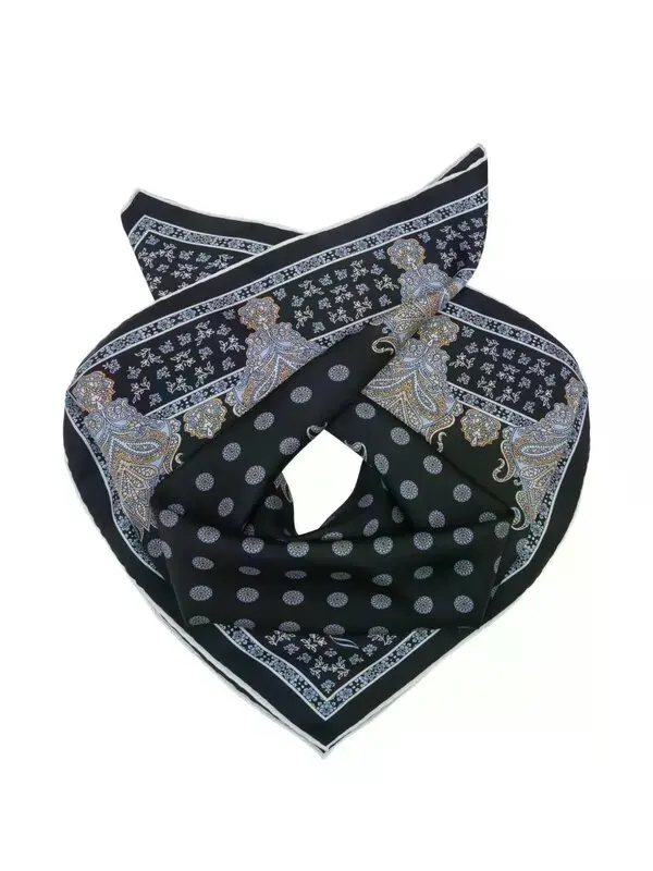 ELIZABETTA Filippo Medallion-print Scarf - Black