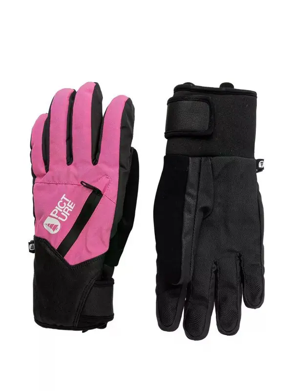 PICTURE ORGANIC CLOTHING Logo-print Panelled Gloves - Black
