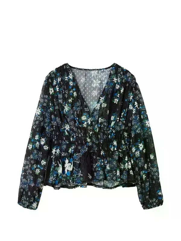 Desigual Floral Plumetis Blouse