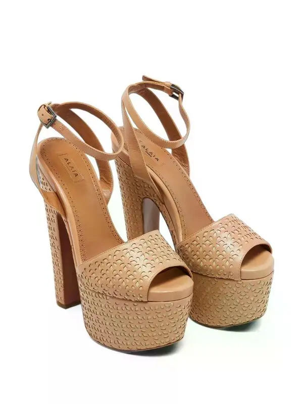 Alaïa Laser-cut Platform Sandals