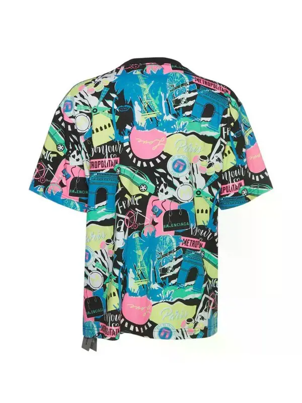 Balenciaga Paris-postcard Print T-shirt