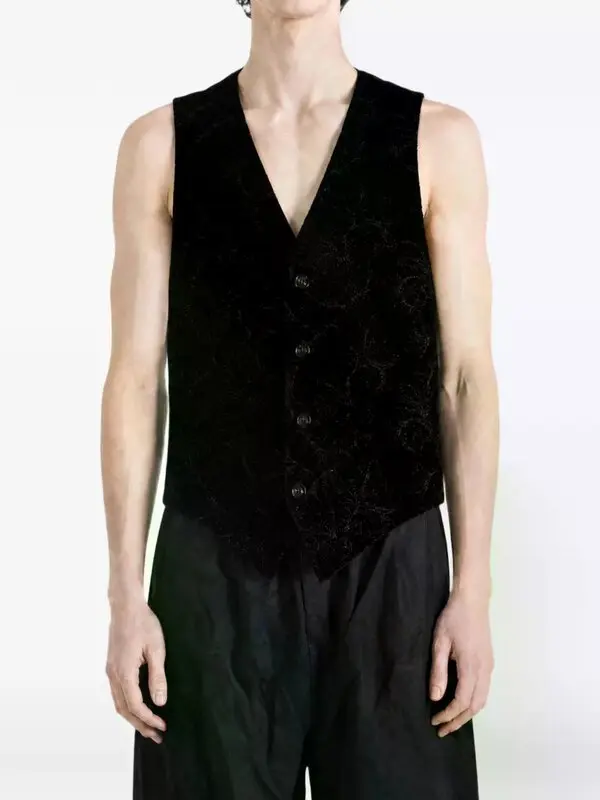 ANN DEMEULEMEESTER Floral-jacquard Waistcoat