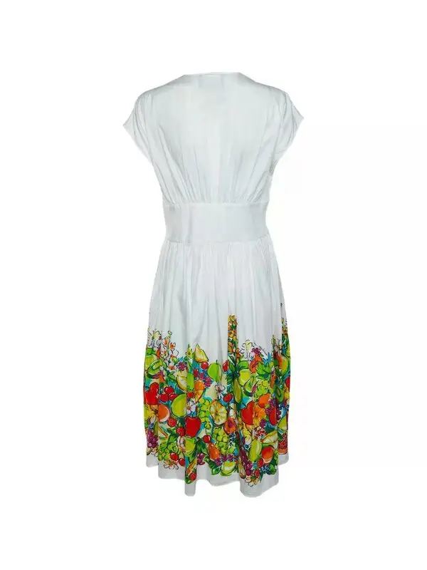 Moschino Fruit-print V-neck Midi Dress