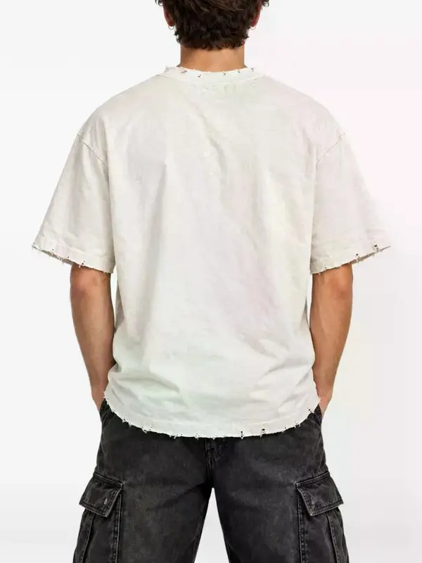 WARMAN Graphic-print Distressed T-shirt