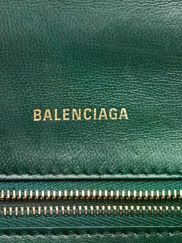 Balenciaga 2019 Hourglass Croc-embossed Tote Bag - Green