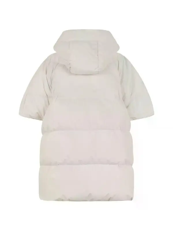 MOORER Quilted-hooded Short-sleeve Coat