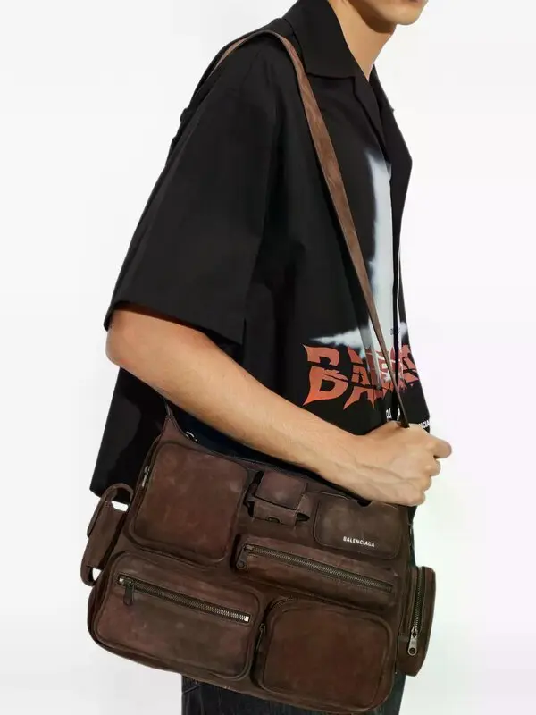 Balenciaga Superbusy Messenger Bag In Light Espresso