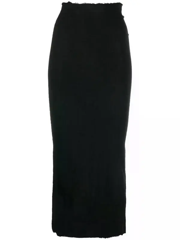 MARC LE BIHAN Frayed-edge High-waist Skirt - Black