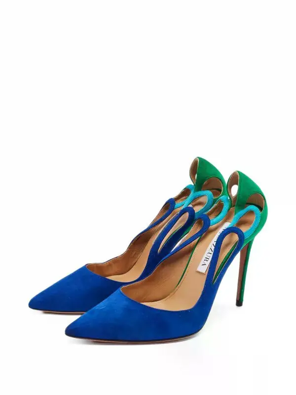 AQUAZZURA Fenix Suede Pumps - Blue