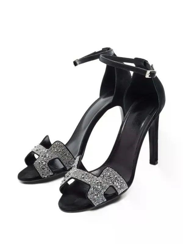 Hermès Premiere 70 Glitter-embellished Sandals