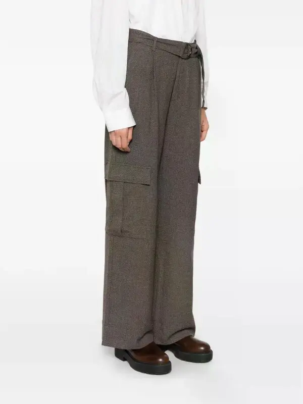 YERSE Belted Wide-leg Trousers