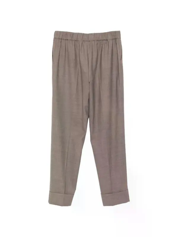 D.exterior Elasticated-waistband Turn-up Trousers