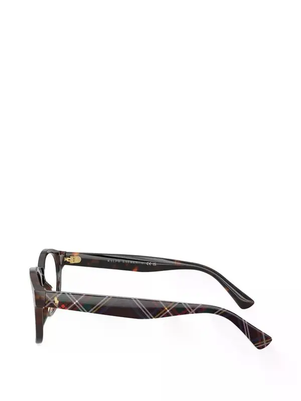 Polo Ralph Lauren Tartan-print Round-frame Glasses