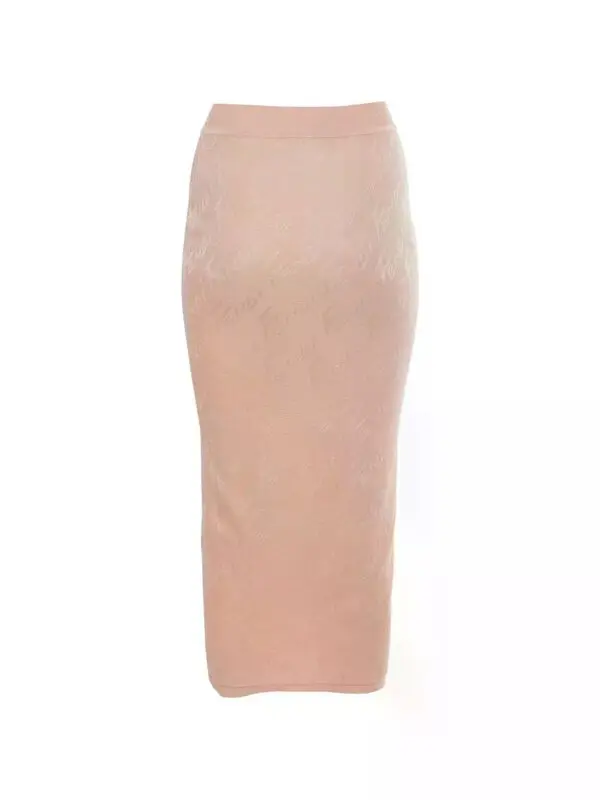 Fendi Logo Jacquard Pencil Midi Skirt - Pink