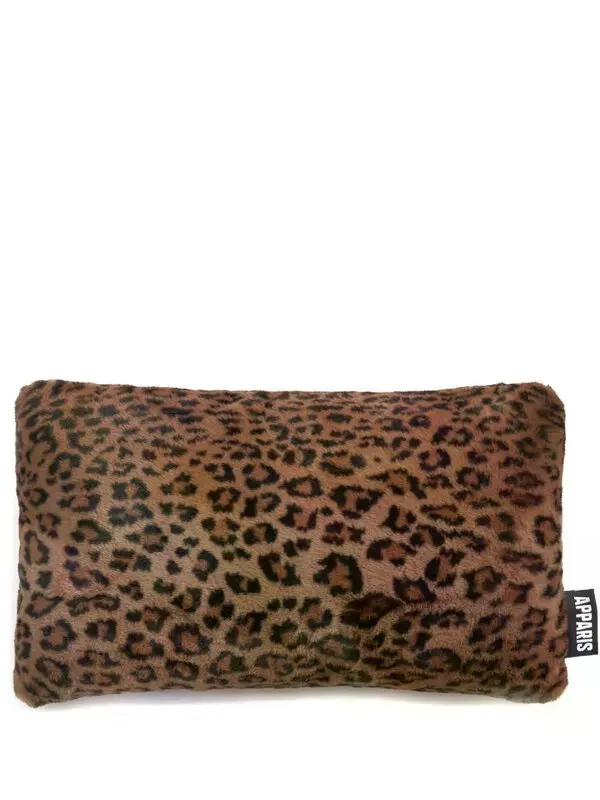 Apparis Cecily Faux Fur Leopard-print Cushion Cover - Brown