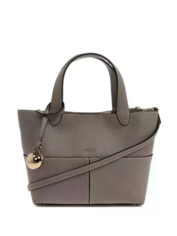 Furla Primrose Mini Leather Tote Bag - Grey