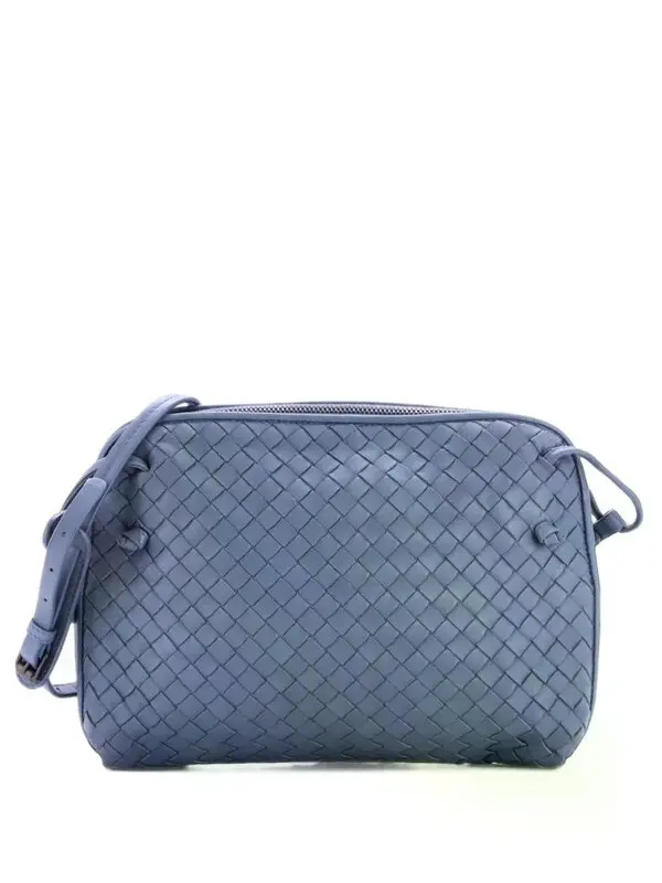 Bottega Veneta Nodini Intrecciato Nappa Small Crossbody Bag - Blue