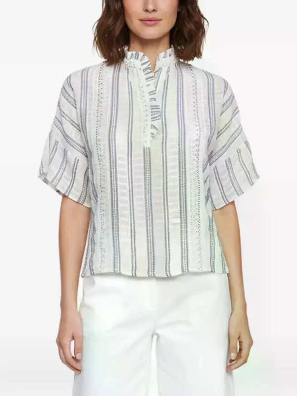 Sandro Guipure-lace Striped Blouse
