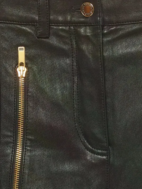 LOUIS VUITTON Zip-detail Leather Trousers - Black