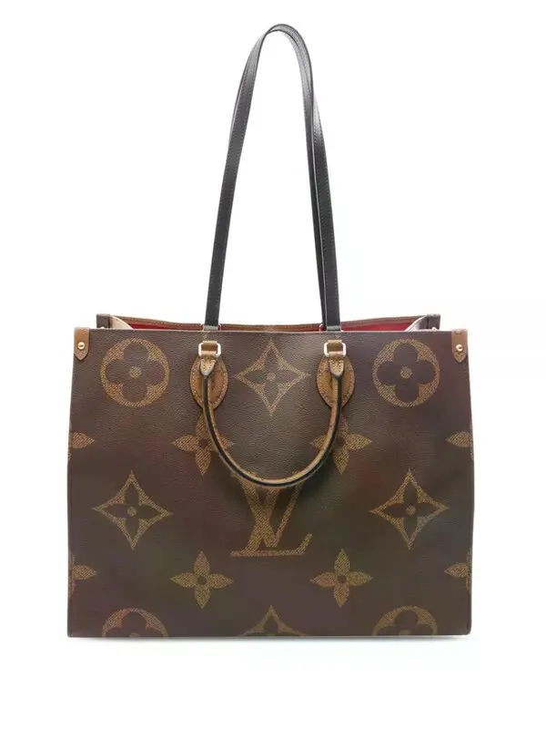LOUIS VUITTON 2010-2026 Monogram Reverse Giant Onthego Gm Satchel - Brown
