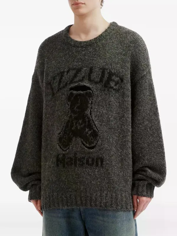 Izzue Logo-intarsia Bear-motif Sweater