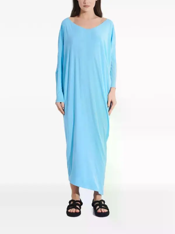 TESSITURA BODY COUTURE Draped Oversized Asymmetric Maxi Dress - Blue