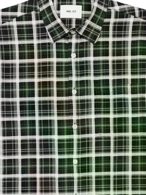 Nn07 Deon Check-print Button-down Long-sleeved Shirt
