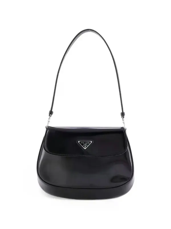 Prada Cleo Flap Shoulder Bag Spazzolato Leather Small Hobo Bag