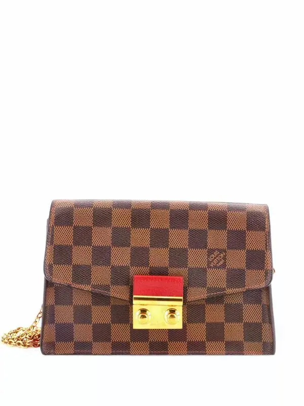 LOUIS VUITTON Croisette Chain Wallet Nm Damier Crossbody Bag - Brown