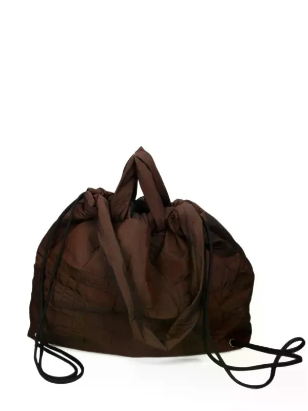 VIC MATIE Quilted Drawstring Tote Bag - Brown