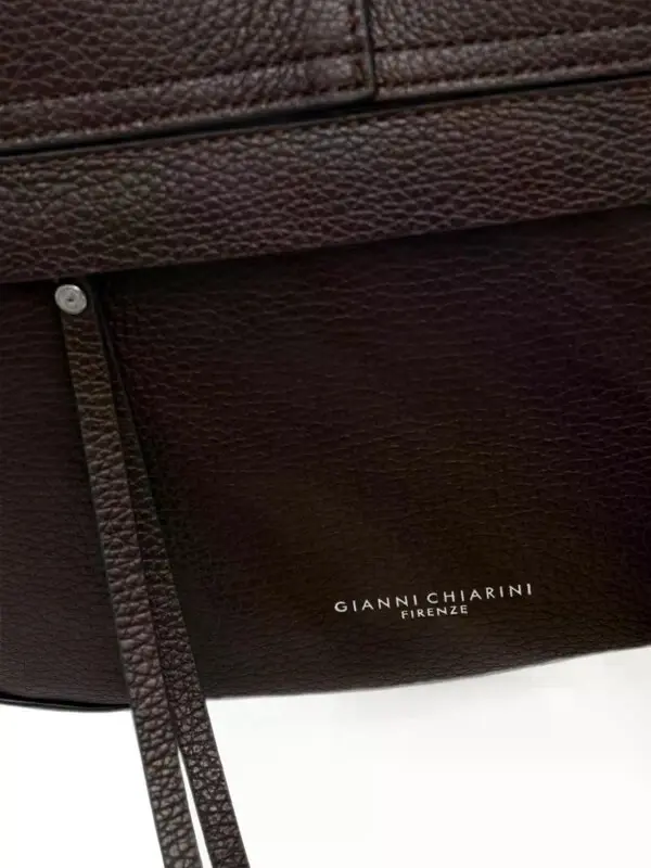 GIANNI CHIARINI Helena Round Grainy-leather Tote Bag