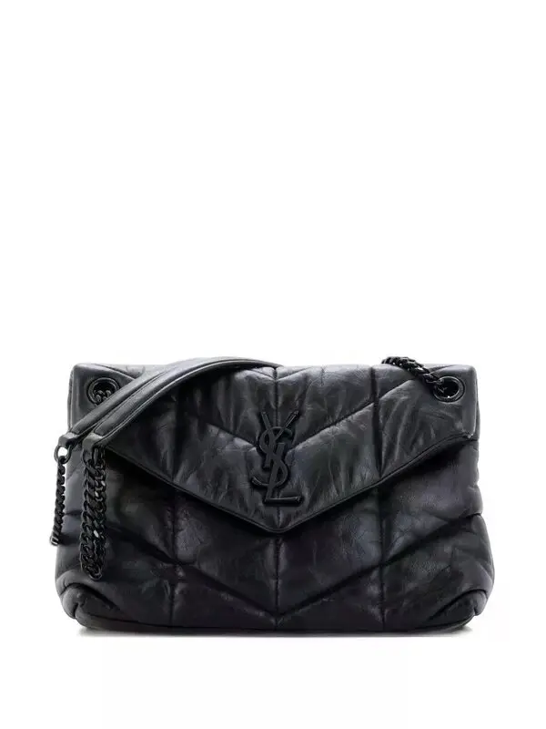 Saint Laurent Loulou Puffer Shoulder Bag Quilted Leather Small Crossbody Bag - Black