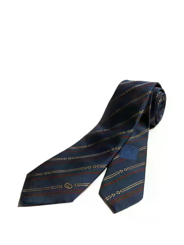 Gucci Interlocking G Horsebit Silk Tie - Blue