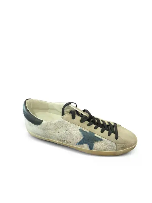 GOLDEN GOOSE Super-star Distressed Leather Sneakers - Neutrals