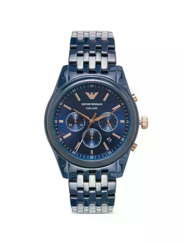 Emporio Armani Logo-detail 43mm Watch - Blue