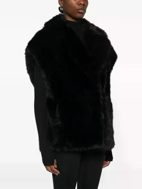STAND STUDIO Kinley Faux-fur Sleeveless Coat