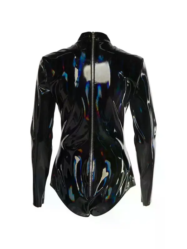 Balmain Iridescent Vinyl Bodysuit - Black