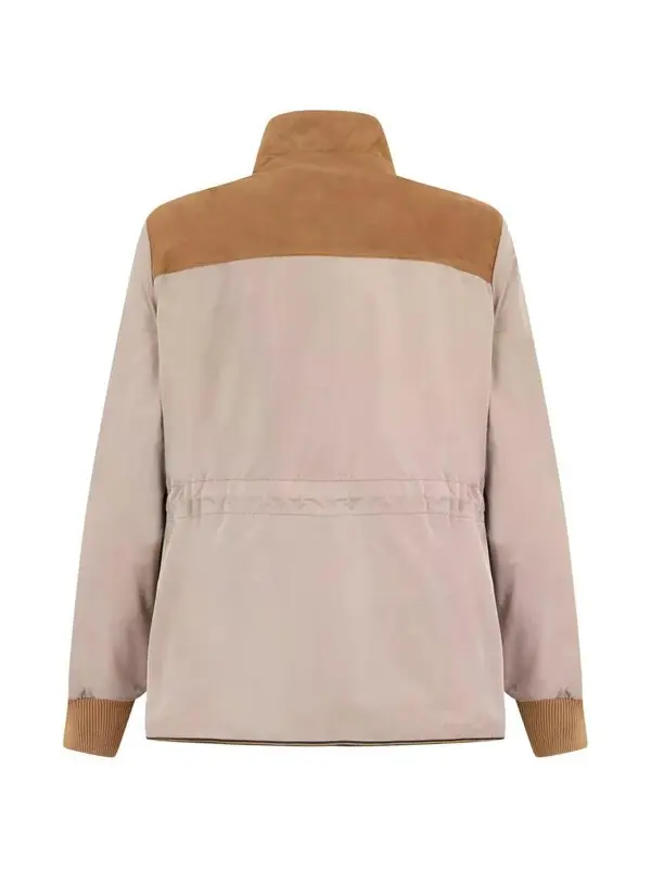 MOORER Estelle-p Suede-panelled Drawstring Jacket