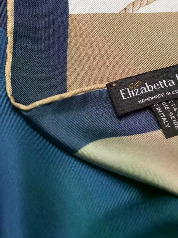 ELIZABETTA San Siro Equestrian-motif Neckerchief - Blue