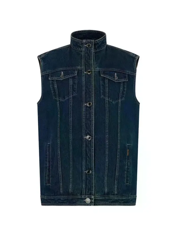 MOORER Eureka-p Sleeveless Denim Vest - Blue