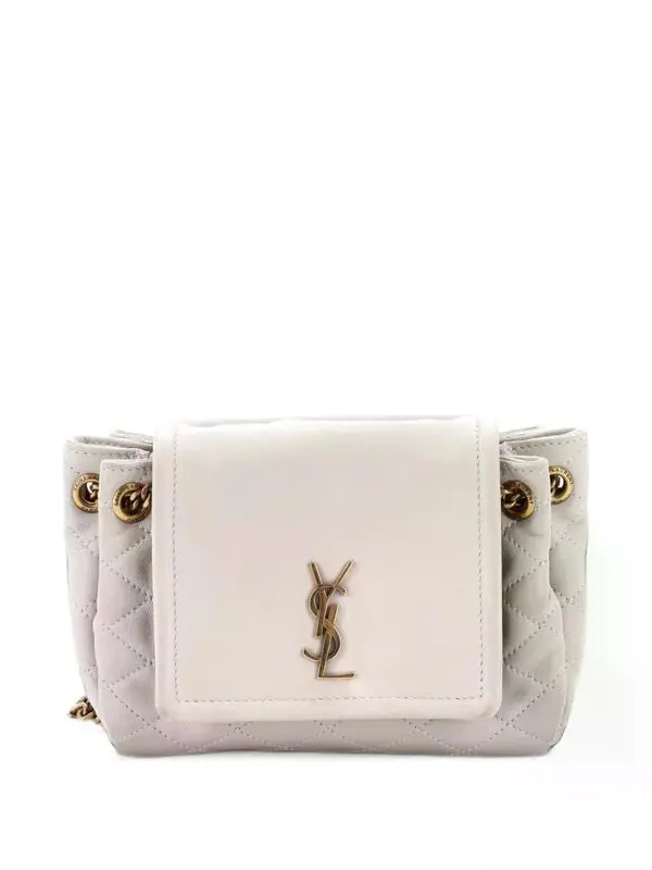 Saint Laurent Nolita Satchel Quilted Leather Mini Crossbody Bag - Neutrals