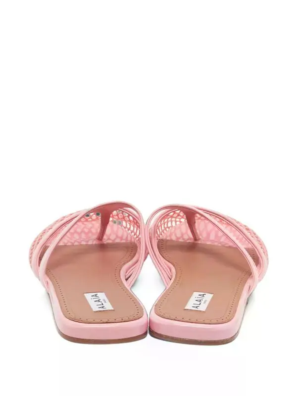Alaïa Mesh Patent Leather Slides