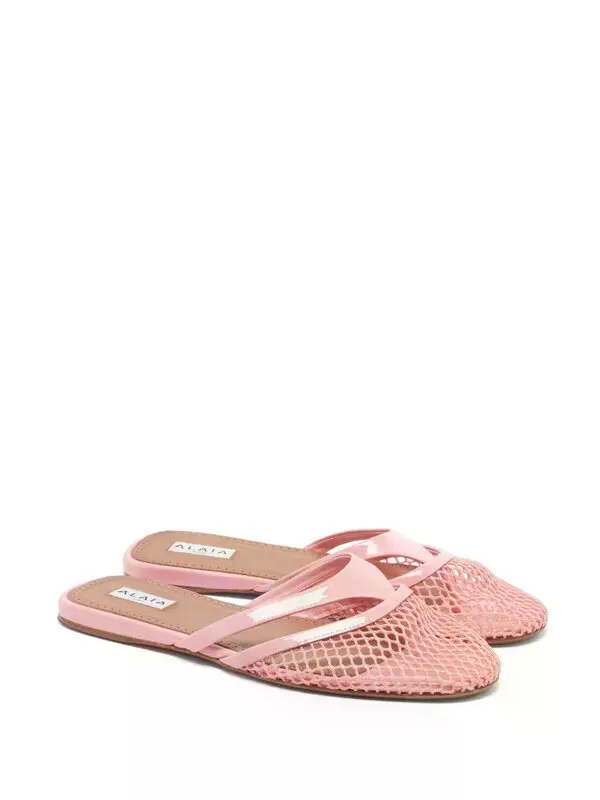 Alaïa Mesh Patent Leather Slides