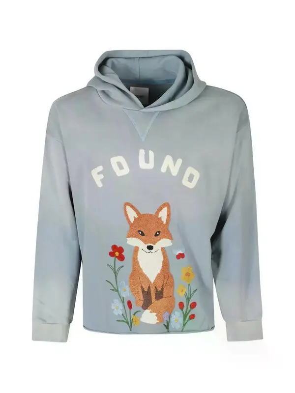 FOUND Fox-patch Embroidered Hoodie