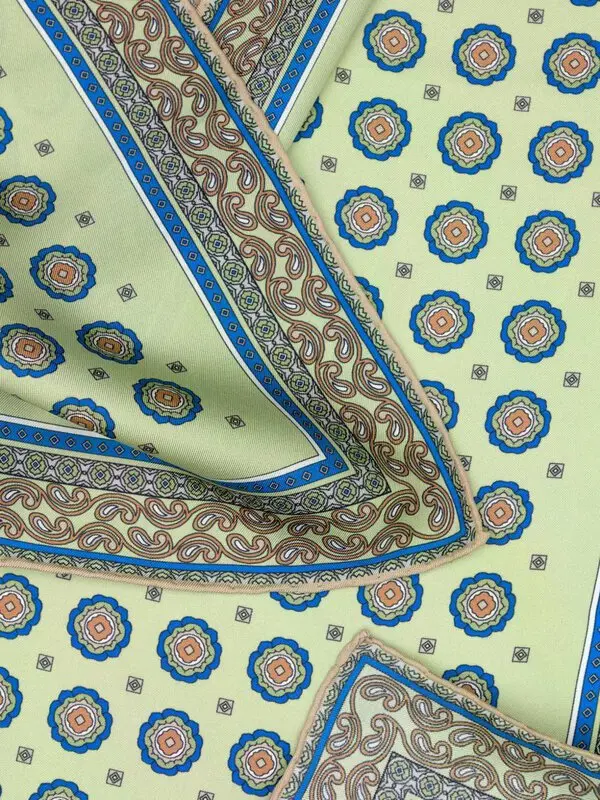 ELIZABETTA Medallion-print Silk Scarf - Green