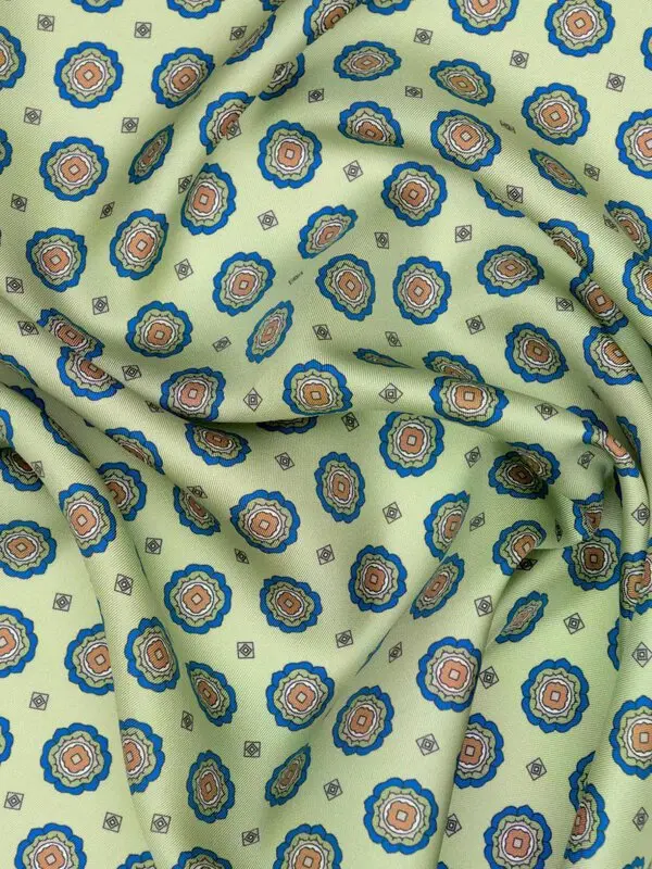 ELIZABETTA Medallion-print Silk Scarf - Green