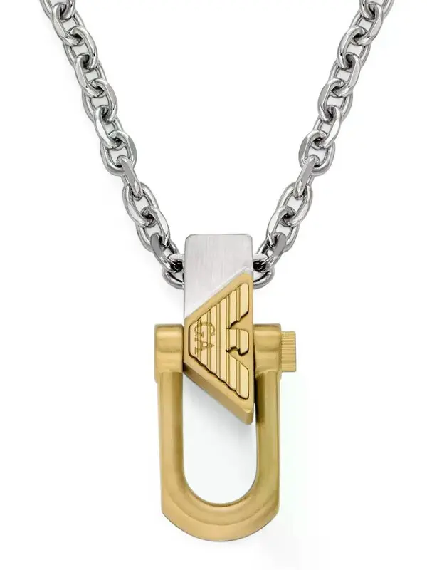 Emporio Armani Logo-pendant Cable-link Necklace