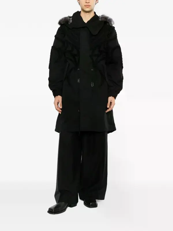 TAAKK Ruffle-trimmed Faux-fur Trim Coat