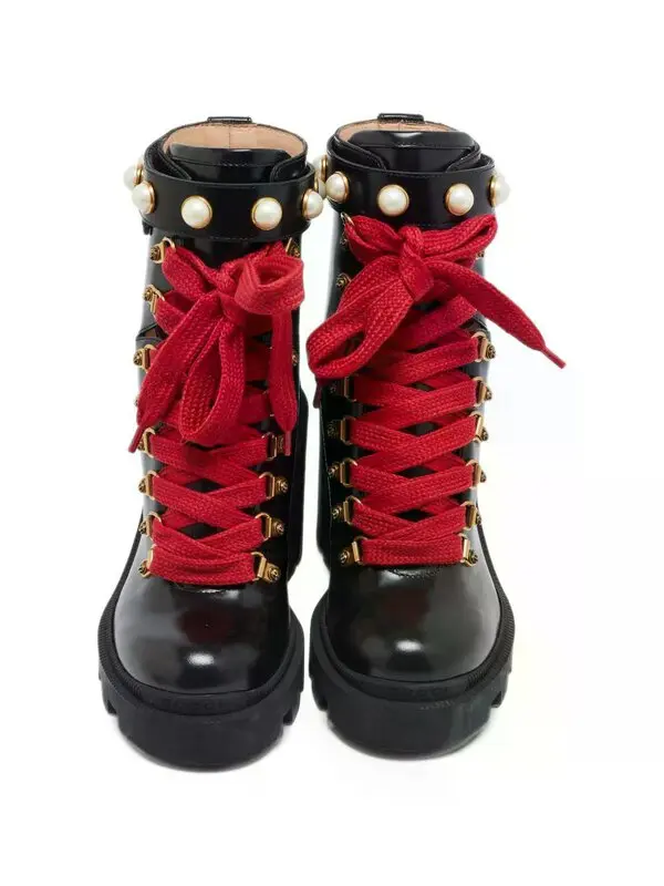 Gucci Magnum Pearl-embellished Ankle Boots