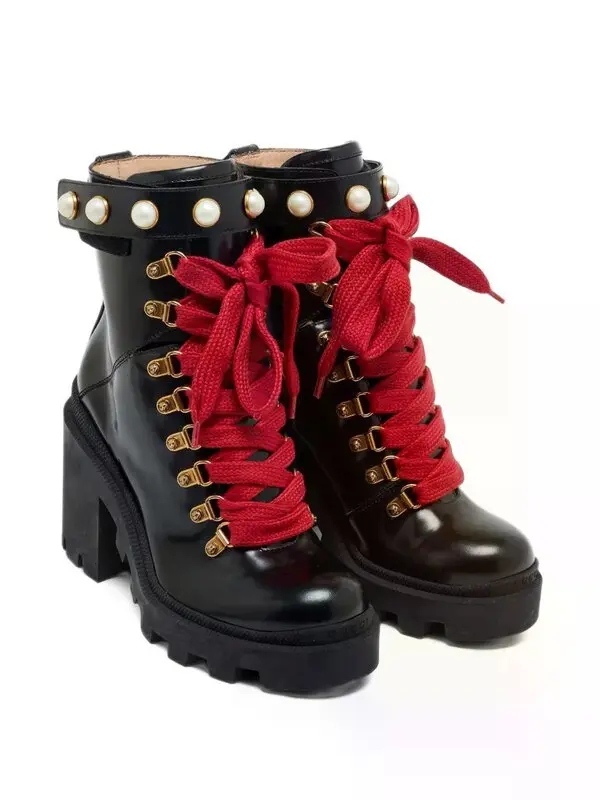 Gucci Magnum Pearl-embellished Ankle Boots